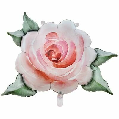 Воздушный шар фольгированный весёлая затея Роза акварель, розовый, 82 см