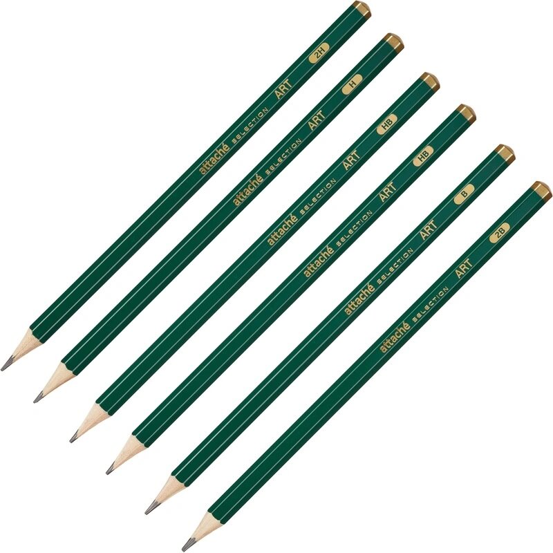Набор чернографитных карандашей Art,2xHB, H, B,2H,2B,6шт/уп