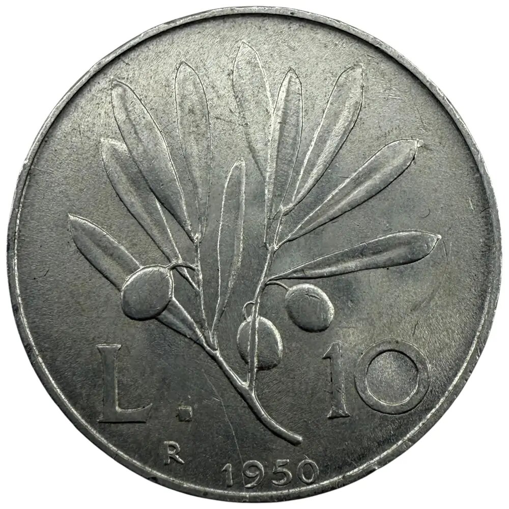 Италия 10 лир 1950 г.