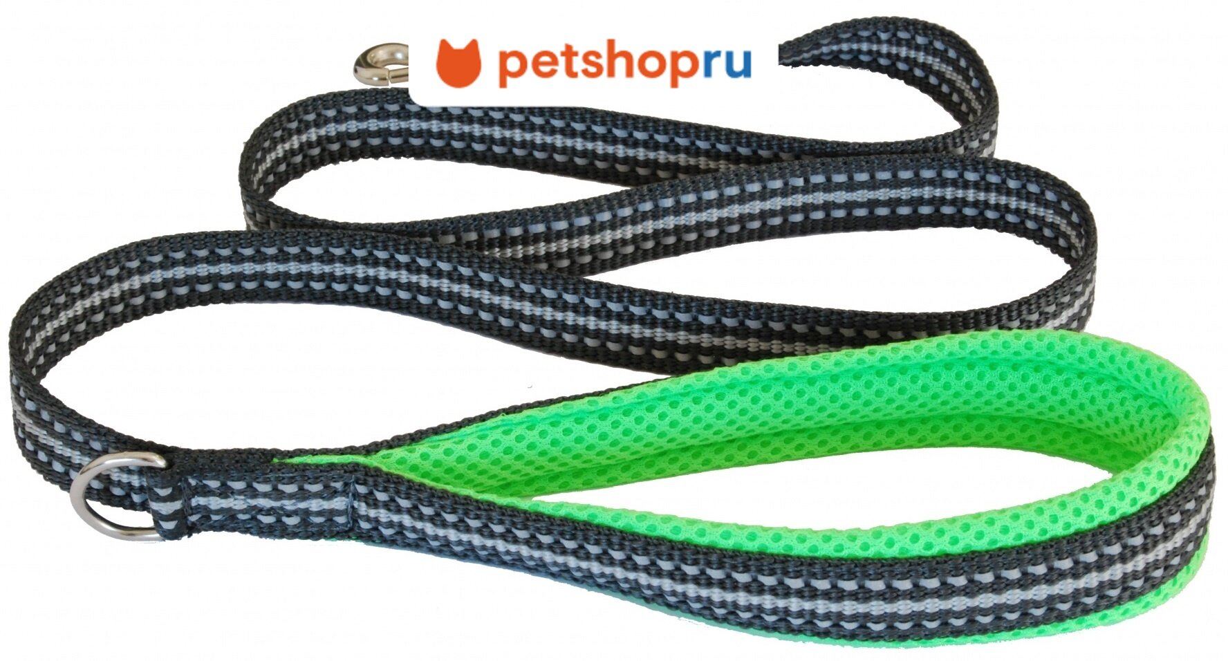 Cortina Мягкий светоотражающий поводок, неоновый зеленый, размер L