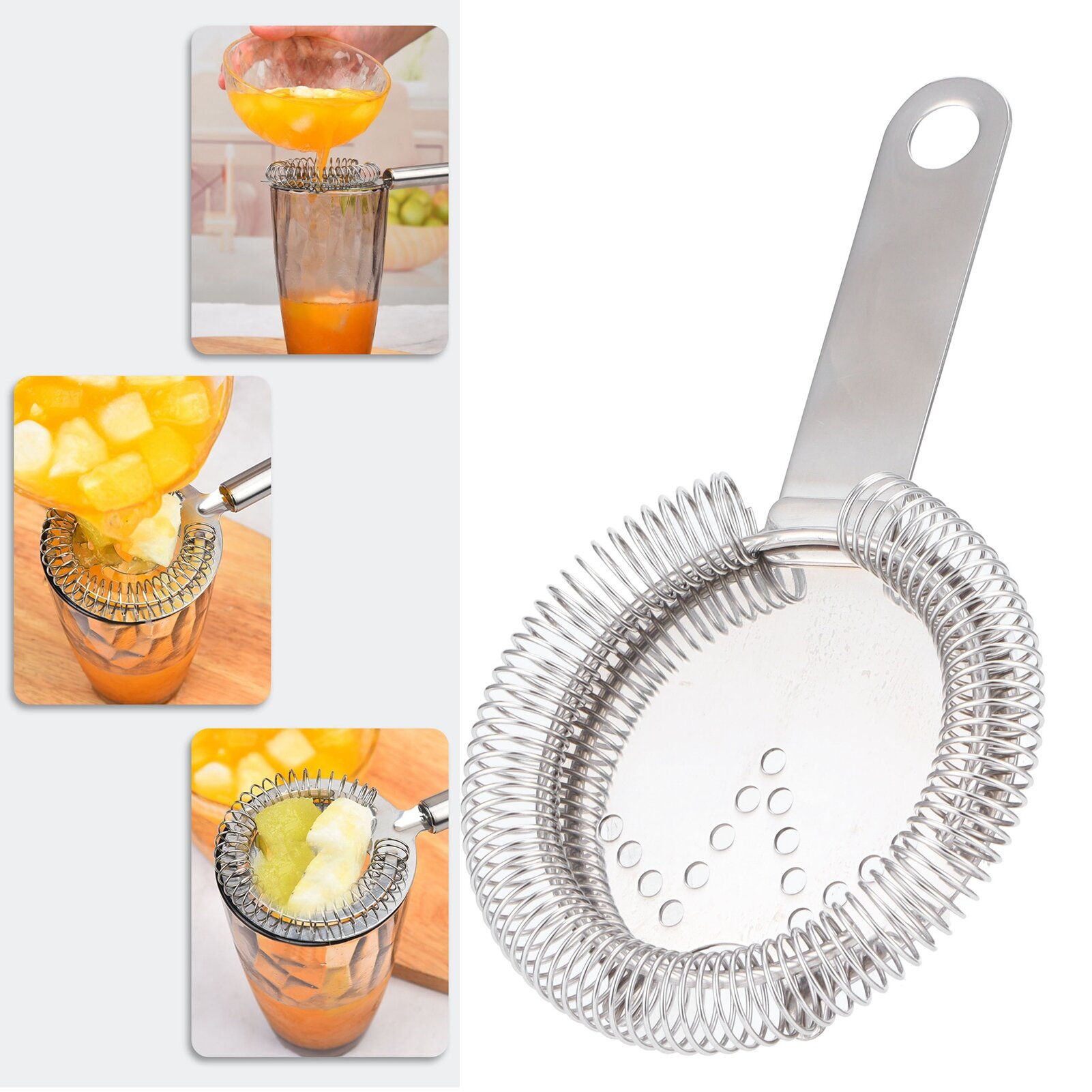 Ситечко для коктейлей из нержавеющей стали, ситечко для напитков, ледяной фильтр, товары для дома, барный инструмент