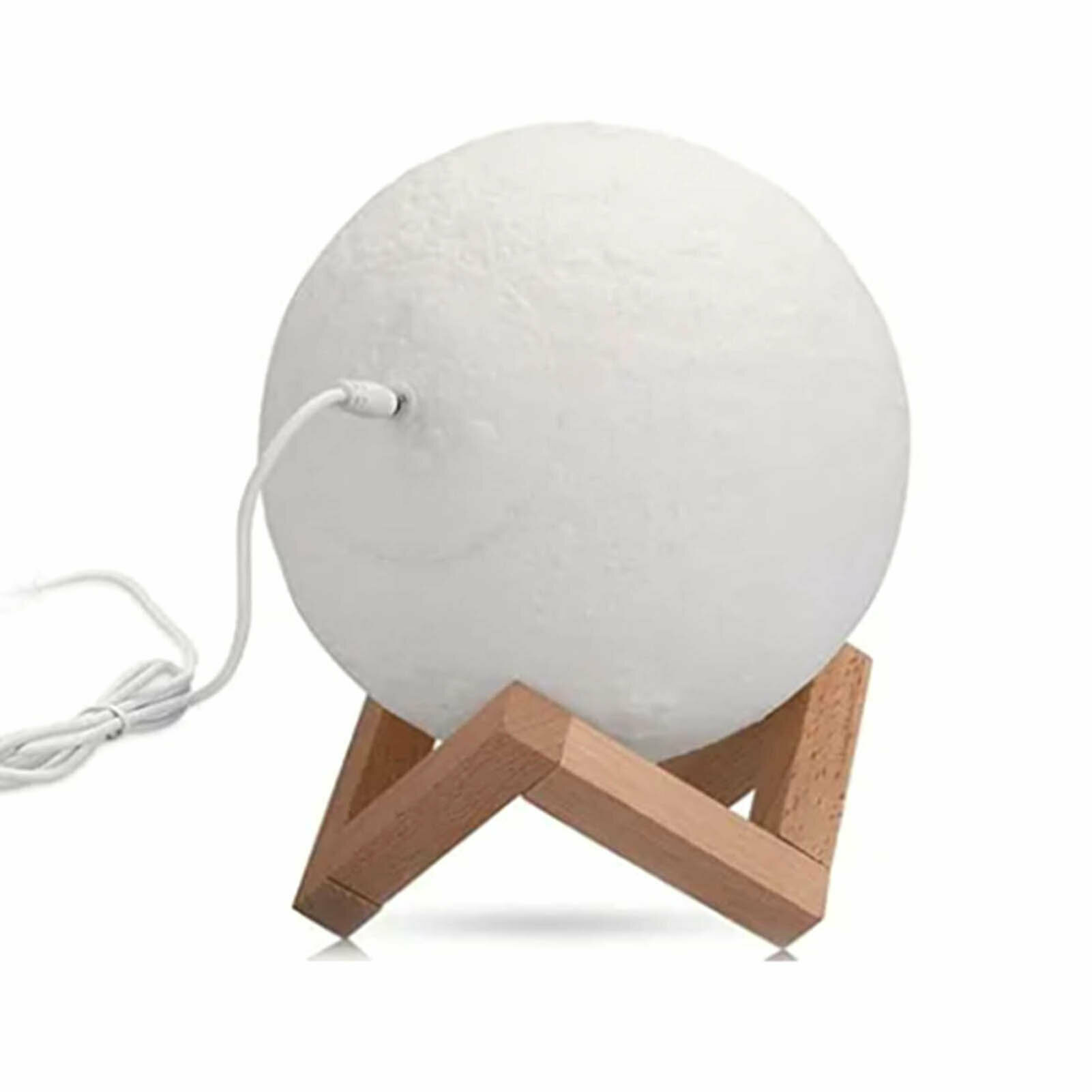 Moon Night Lamp USB Перезаряжаемая двойные цвета освещение лунный свет с деревянной подставкой для домашней спальни 8 см.