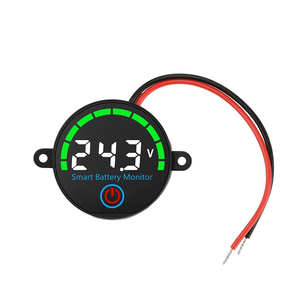 Вольтметр для литиевых батарей 24.3V, белый с отверстиями