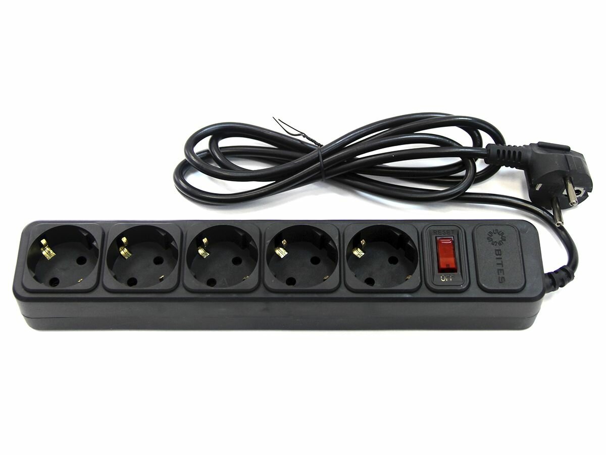 Сетевой фильтр 5bites SP5B-118 SP5B-118 5S / 3*0.75MM2 / 1.8M / BLACK