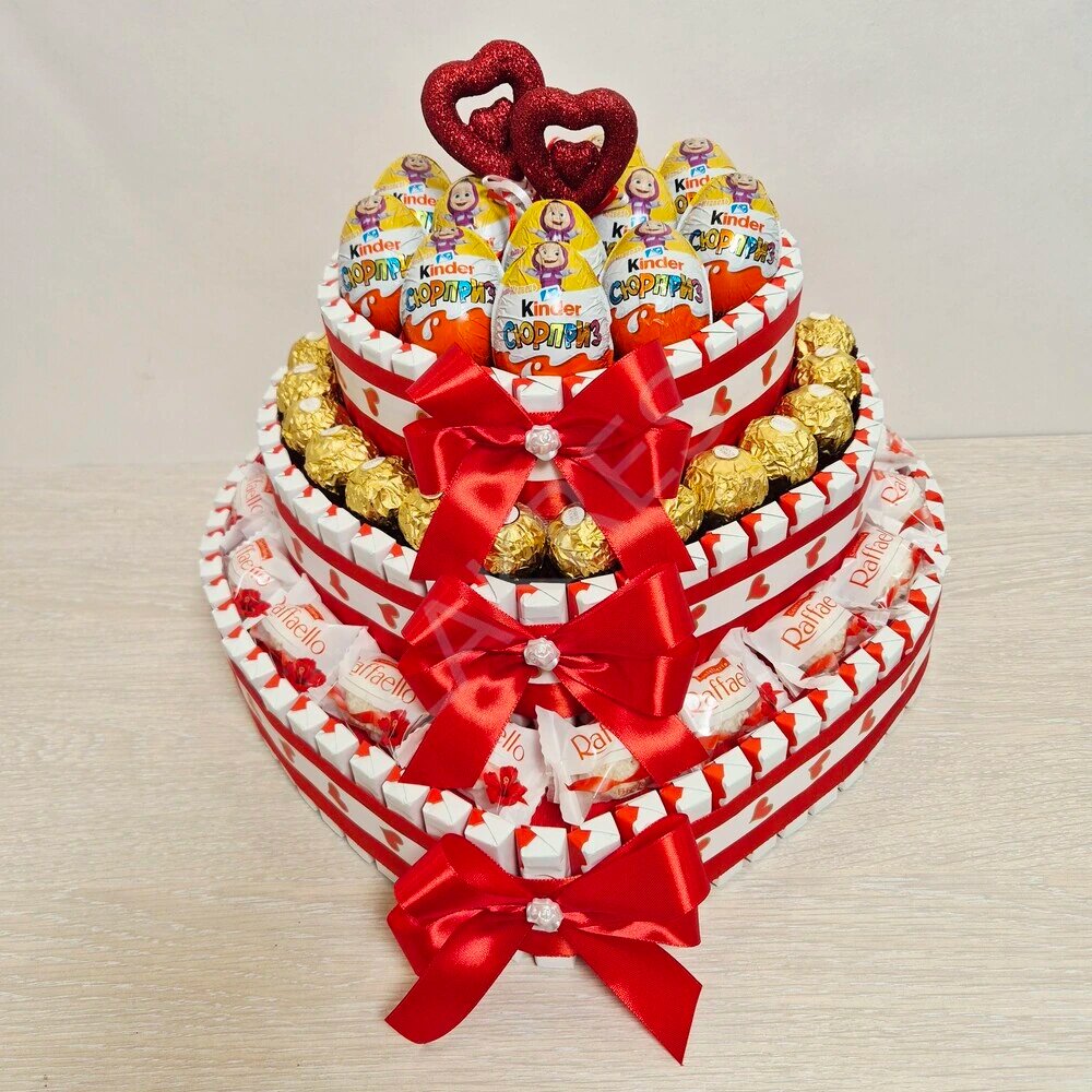 Подарочный набор LAKRES "Люблю", киндеры, раффаэлло и ферреро роше