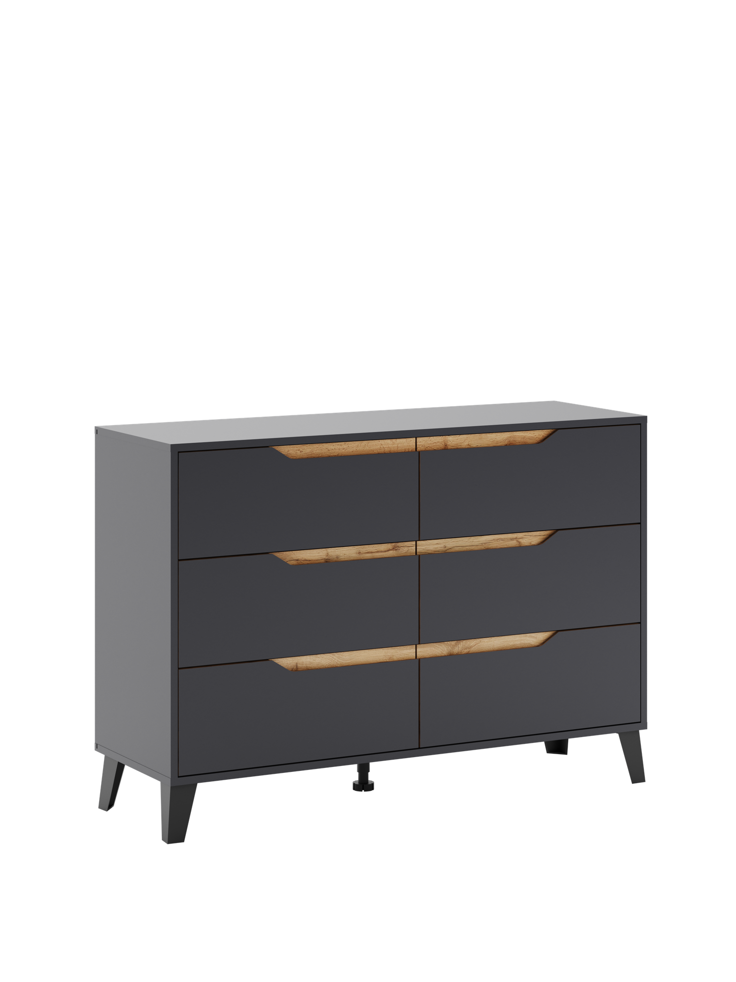 Комод с 6 ящиками и интегрированными ручками 1170х390х840, графит