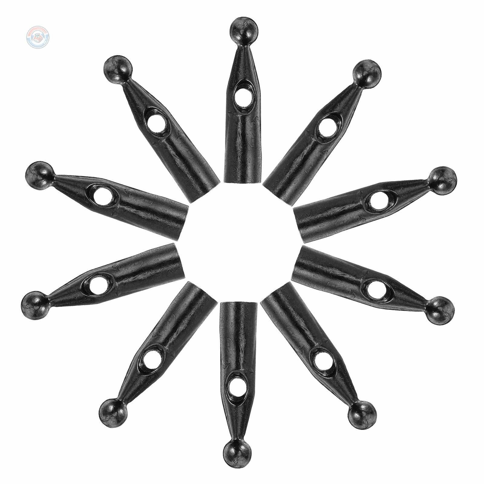 Черные металлические бусины-наконечники для хвоста зонта, 10 шт, универсальные сменные детали для ремонта длинных зонтов от дождя и солнца, простая замена и продление службы