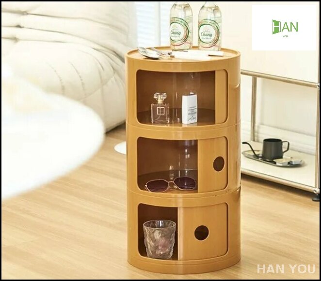 Эксклюзивная желтая тумба с тремя ящиками 32x32x58 см