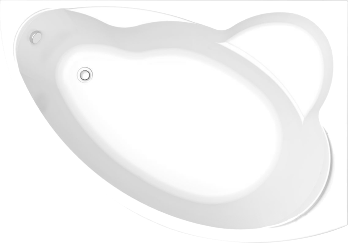 Акриловая ванна Bas Лагуна R 170x120 см, угловая, правая, пристенная, белая, асимметричная, с каркасом, с сиденьем