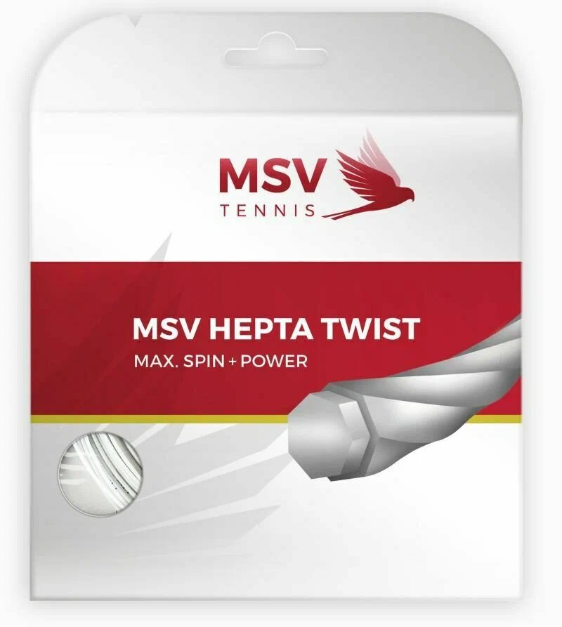 Теннисные струны MSV "HEPTA TWIS", белые, моноволоконные, длина 12.2 м