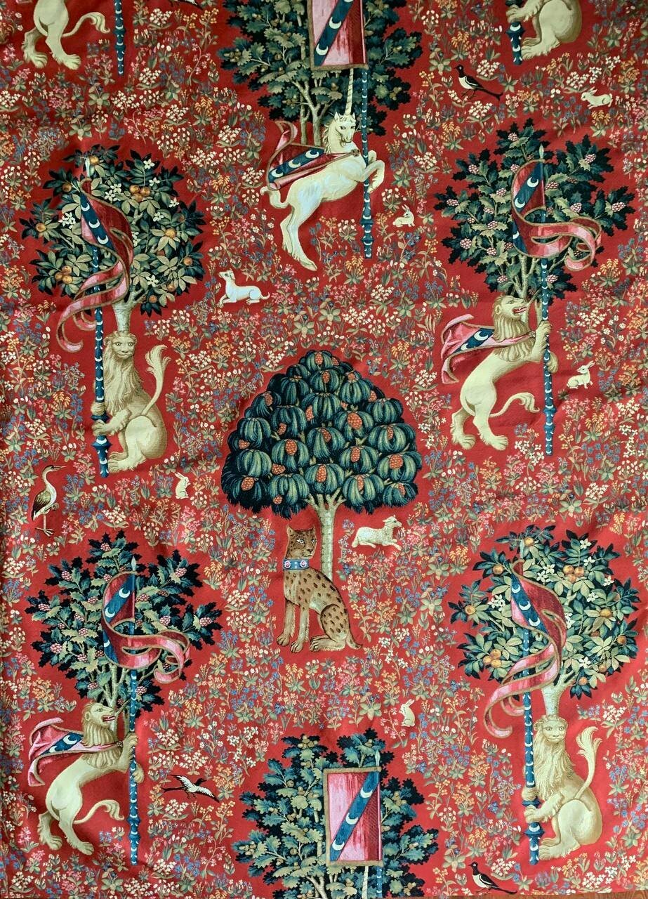 Панно гобеленовое на стену "Волшебный лес" У. Моррис, 245х140 см / Гобелен средневековый