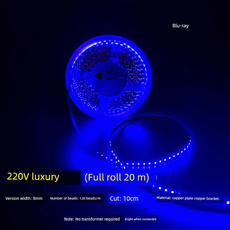 220В Высокая яркость светодиодная лента с 120 светодиодами - синий свет для современных помещений