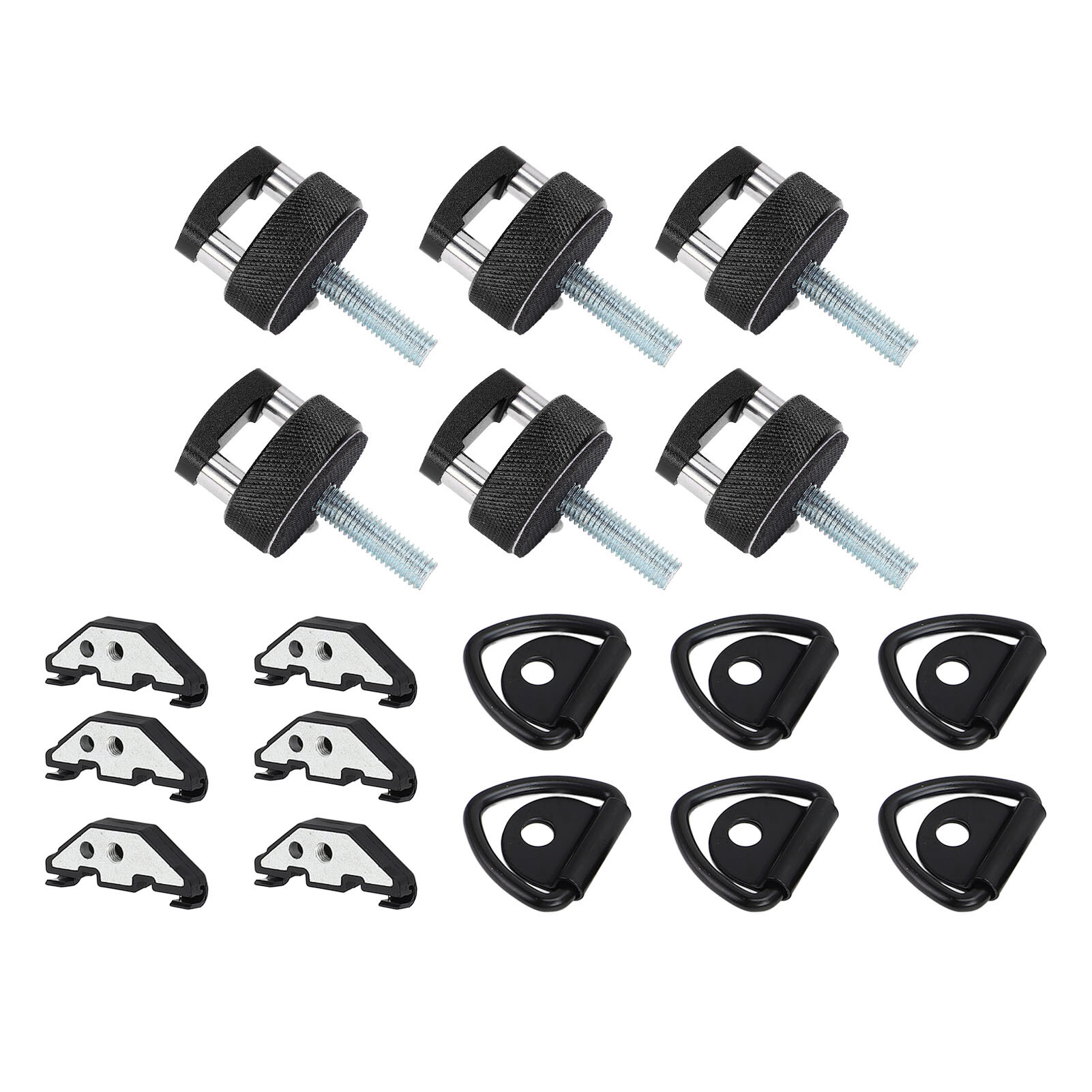 Быстросъемные винты для hardtop, с кольцами, сталь, для JK JL JT, черный (6 компл.)