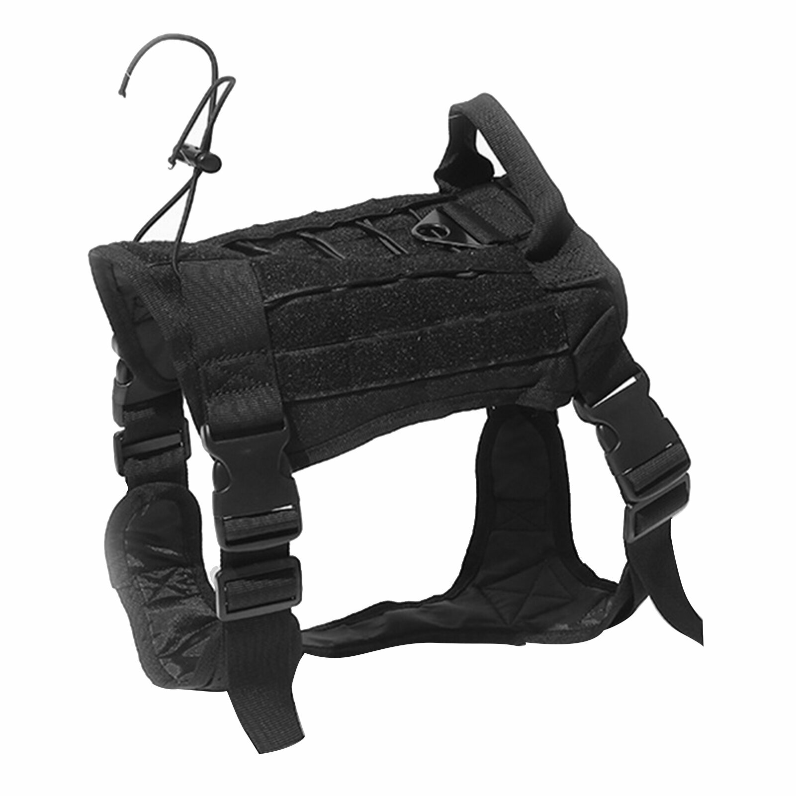 Военная шлейка для собак, регулируемая, водонепроницаемая, с крючками и петлями, жилет с ручкой, для тренировок на улице, черный, L