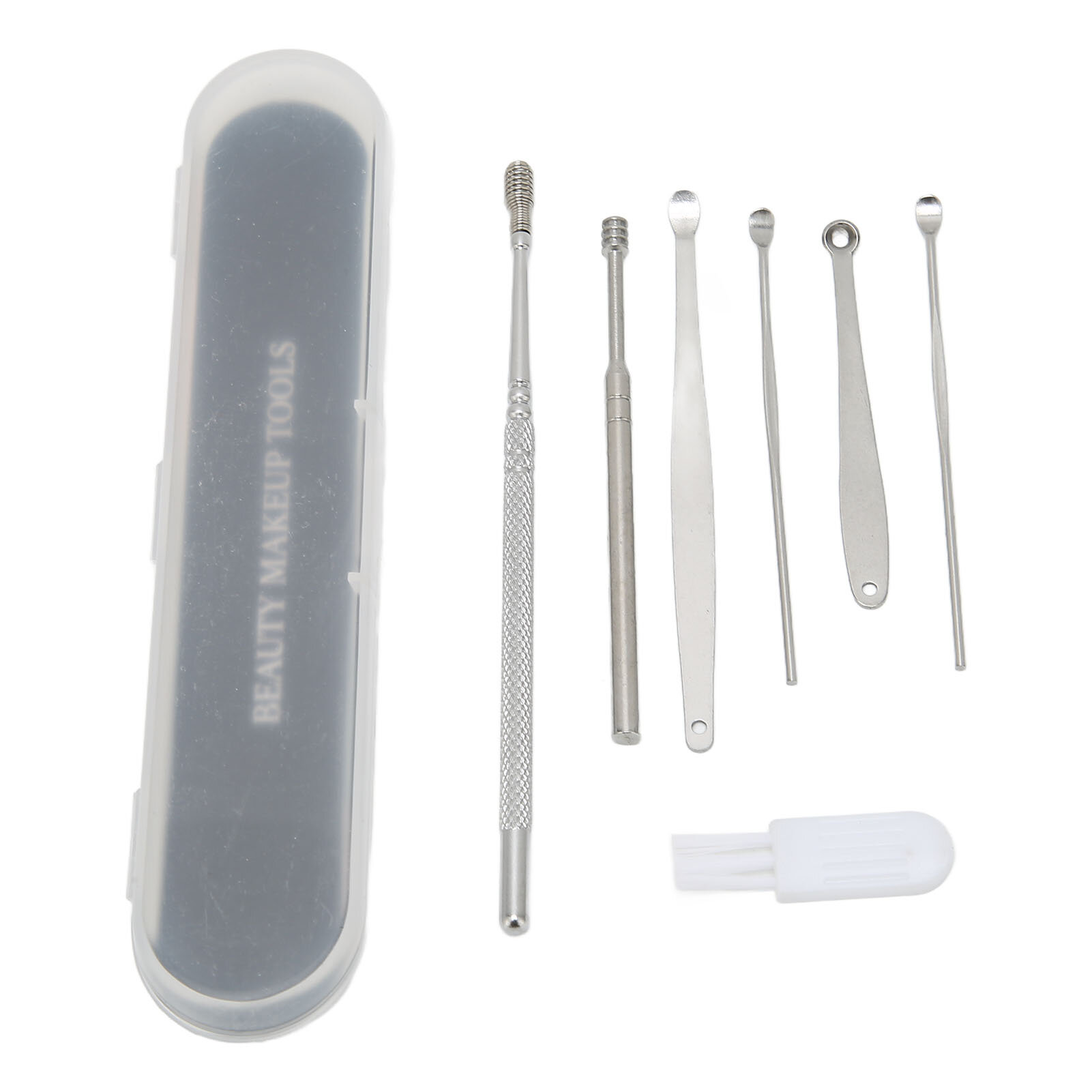 Набор из 7 инструментов для чистки ушей из нержавеющей стали, ушные палочки для удаления ушной серы, спиральные ушные палочки для чистки ушей