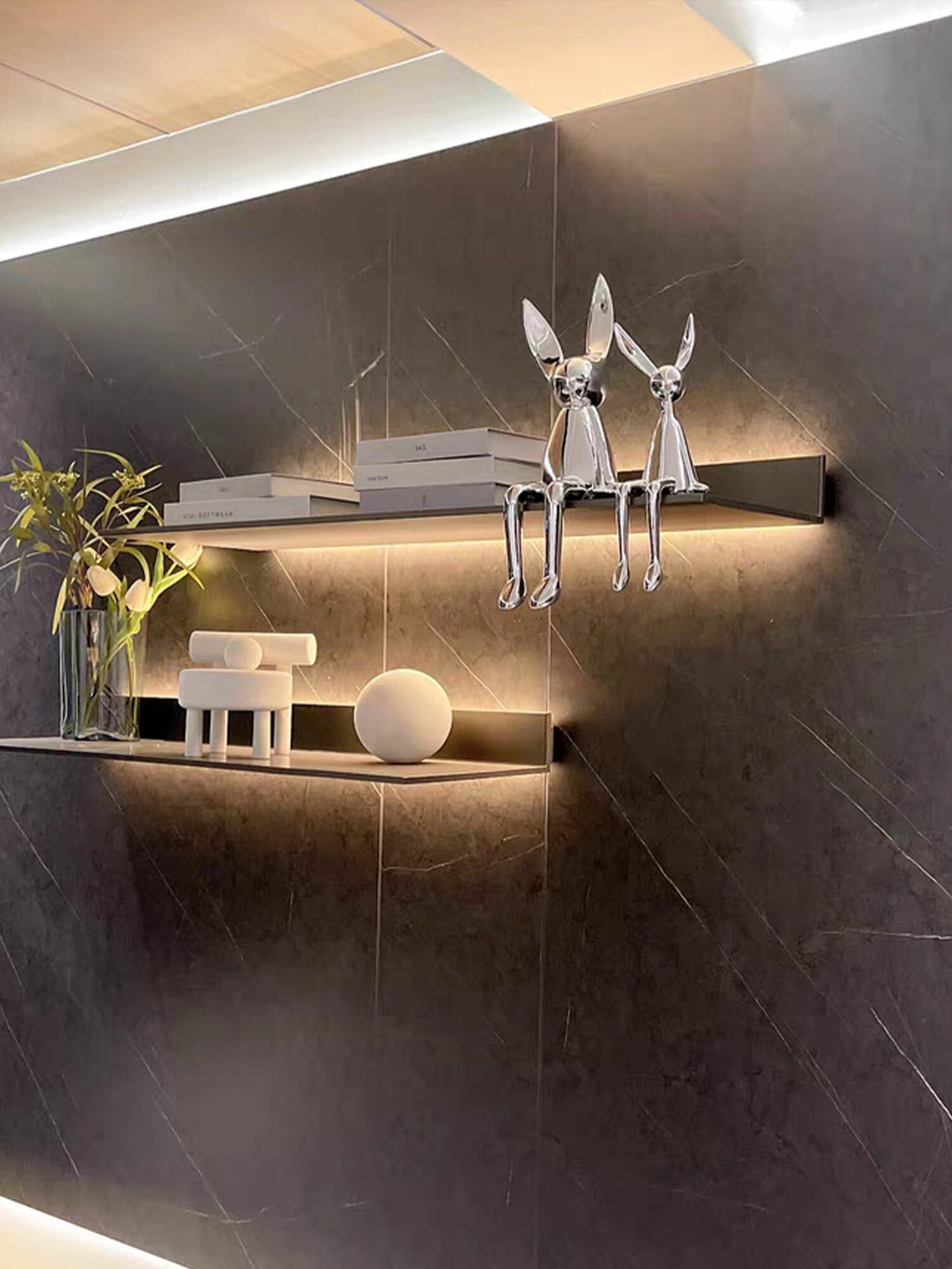 Настенные алюминиевые полки, влагостойкие, с LED-подсветкой