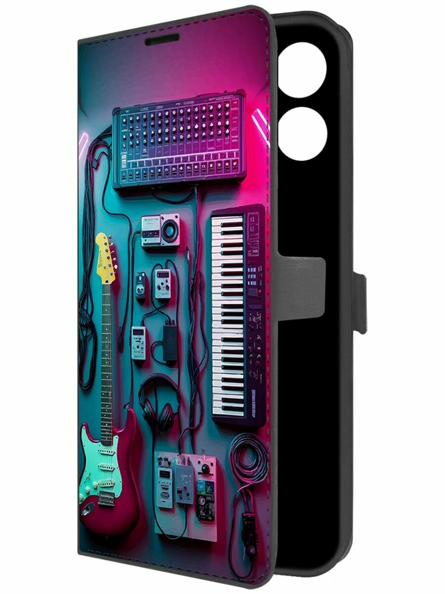 Чехол-книжка Krutoff Eco Book для Realme Note 50 Инструменты (черный)