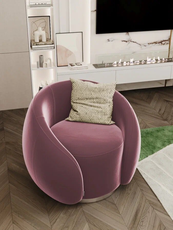 Кресло мягкое в современном стиле ROTONDO на поворотном основании 360