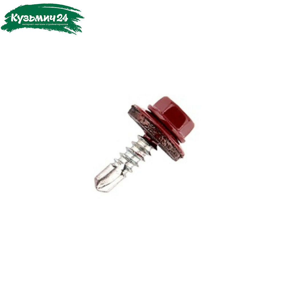 Саморез кровельный 4,8x19 RAL3005 красное вино 12 шт