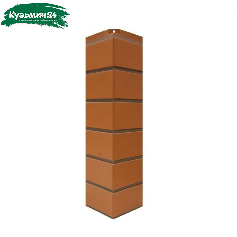 Сайдинг угол цоколя кирпич красный, 1 шт.