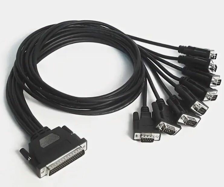 Разветвительный кабель MOXA CBL-M62M9x8-100 RS-232/422/485, разъемы DB62 Male в 8xDB9 Male, длина 100см