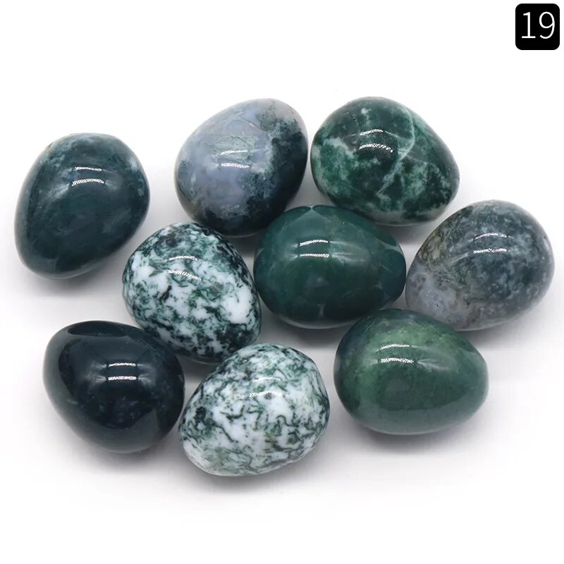 Каменное яйцо из натурального камня Изумрудный, 30MM, moss agate