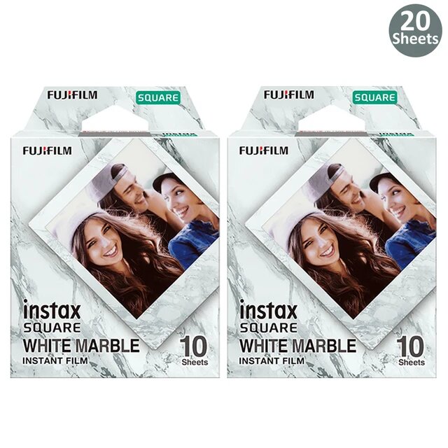 FUJIFILM Instax SQUARE Фильм Белый/Радужный/Черно-белый 20 SQ White marble