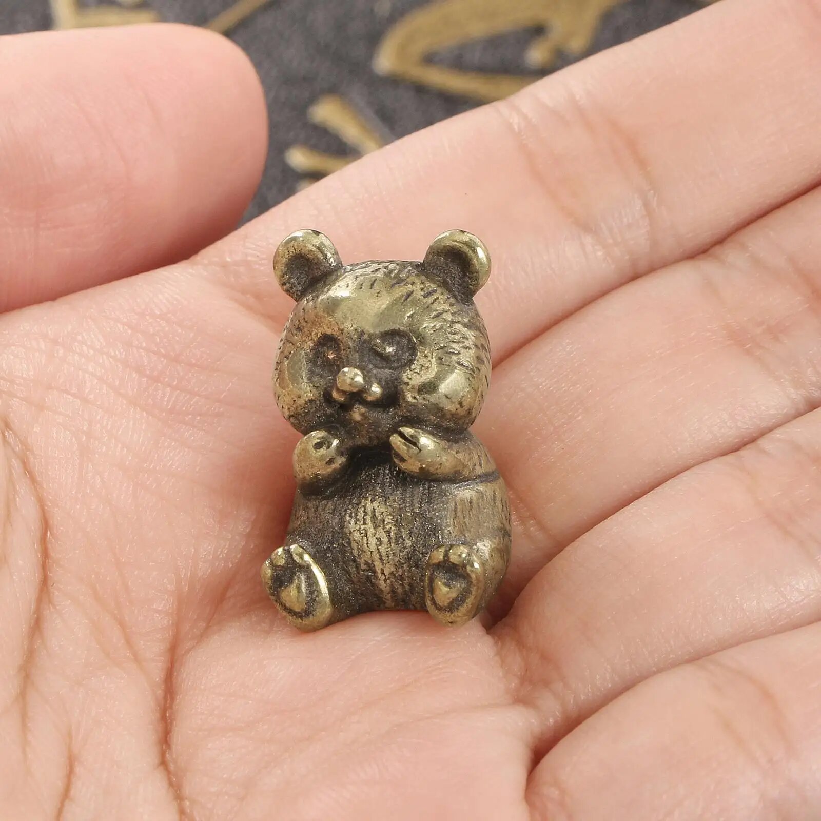 Латунная фигурка медведя панды Kesoto