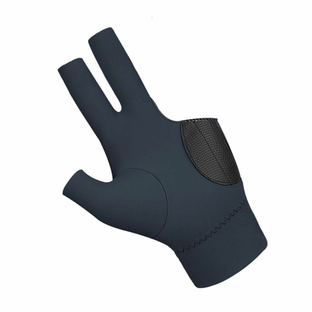 Антискользящая дышащая перчатка для бильярда с 3 пальцами, - Серая левая рука