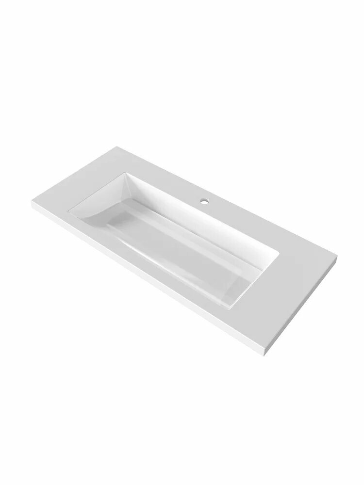 Мебельная раковина Stella Polar Луиза 100 из искусственного мрамора, раковина для ванной, белая, прямоугольная