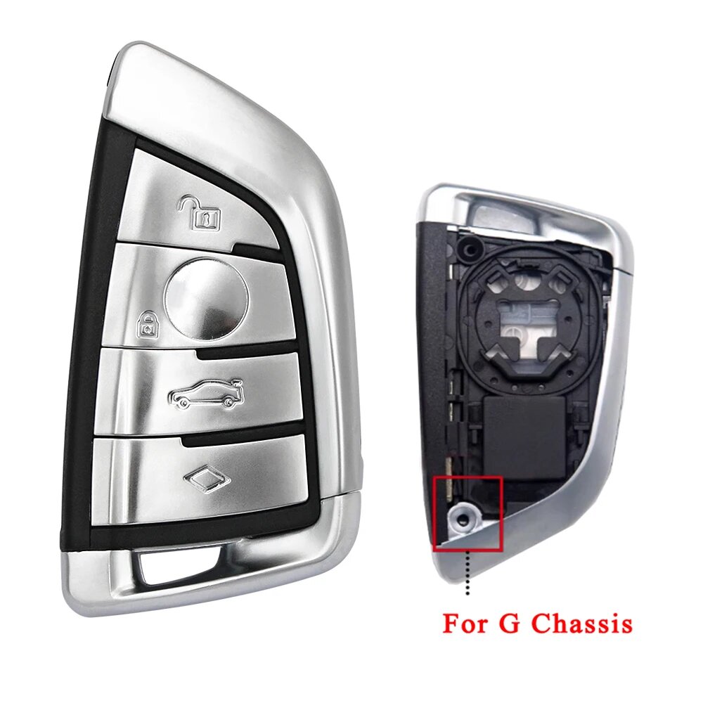 Автомобильный брелок Ecusells 3/4B, корпус для BMW 5 7 F серии X5 X6 X5M X6M FEM/BDC G, шасси F15 F16 G30 G11 X1 F48 F39 silver 4B G Chassis