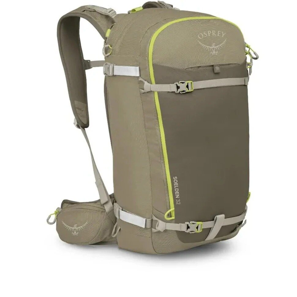 Рюкзак Osprey Soelden 32 (one size, Olive Tan/Earl Grey) хаки/серый, для походов, лыж и сноуборда, 32 литра