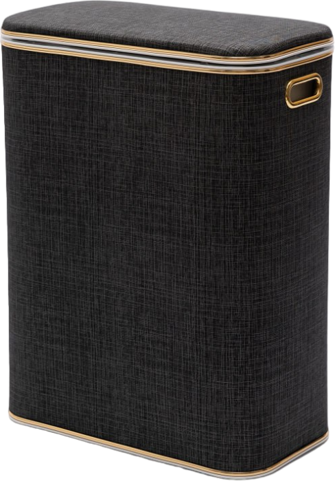 Корзина для белья Geralis BBG-B темно-серая, золото, стандартная