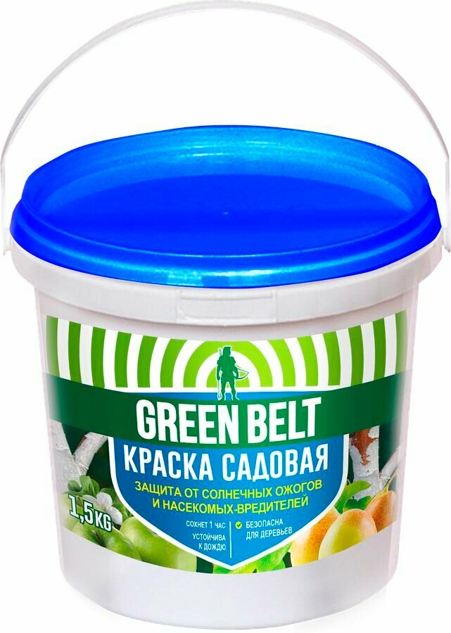 Краска садовая для деревьев GREEN BELT акриловая, Арт. 01-493, 1,5кг