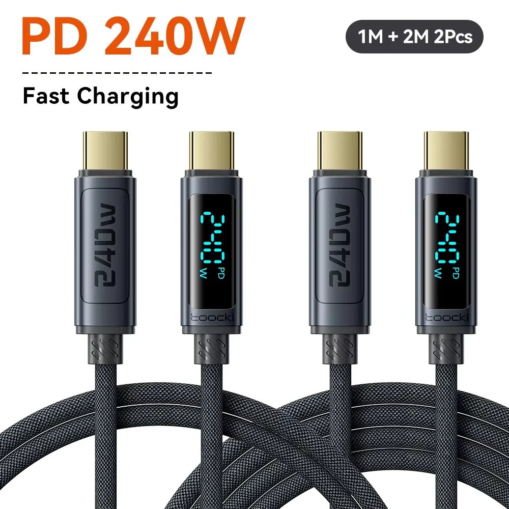Кабель PD3.1 для зарядки iPhone 15, 16 Pro Max, Xiaomi 12, Samsung S23, Macboo