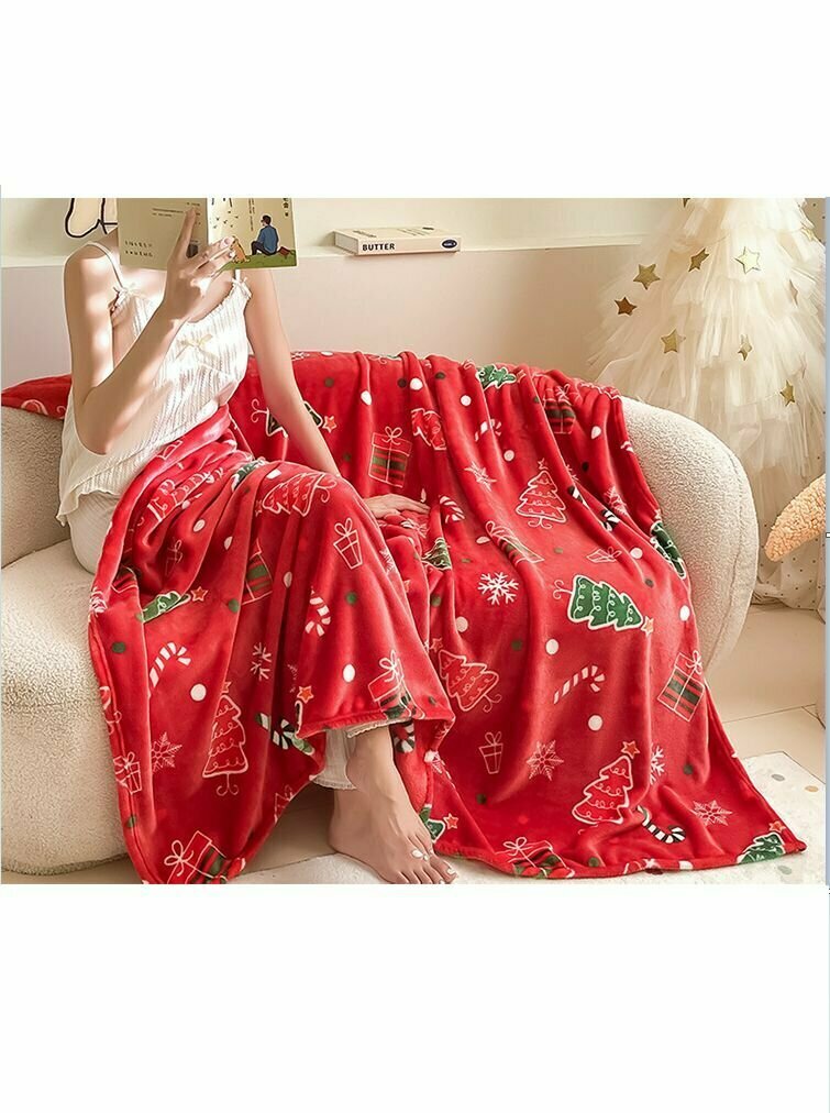 Эксклюзивное двуспальное одеяло 180x200 см из красного полиэстера