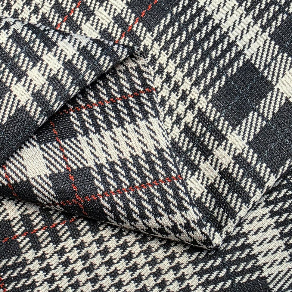 Трикотаж Жаккардовое вискозное полотно МА0829/Tartan (1 метр)