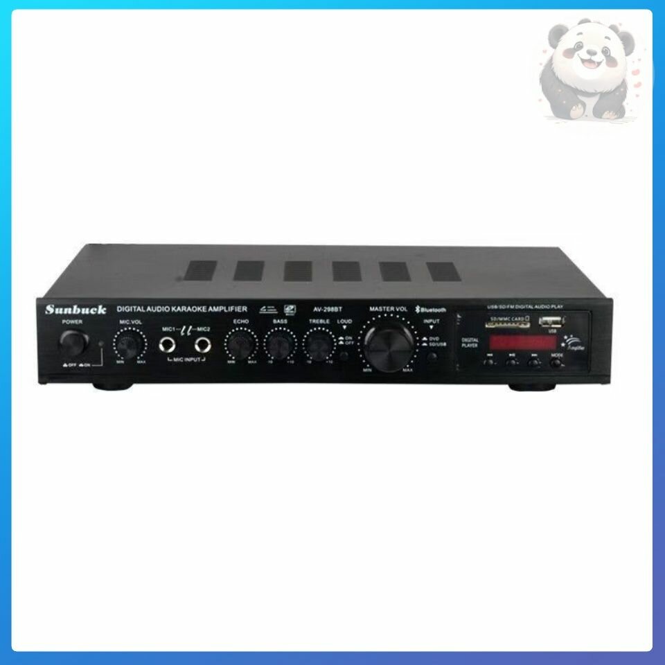 Аудио усилитель звука для колонок, AV - 298BT усилитель звука 5.1 канал с Bluetooth 5.0 FM/SD/RCA/USB/ LED,200Вт+200Вт+100Вт