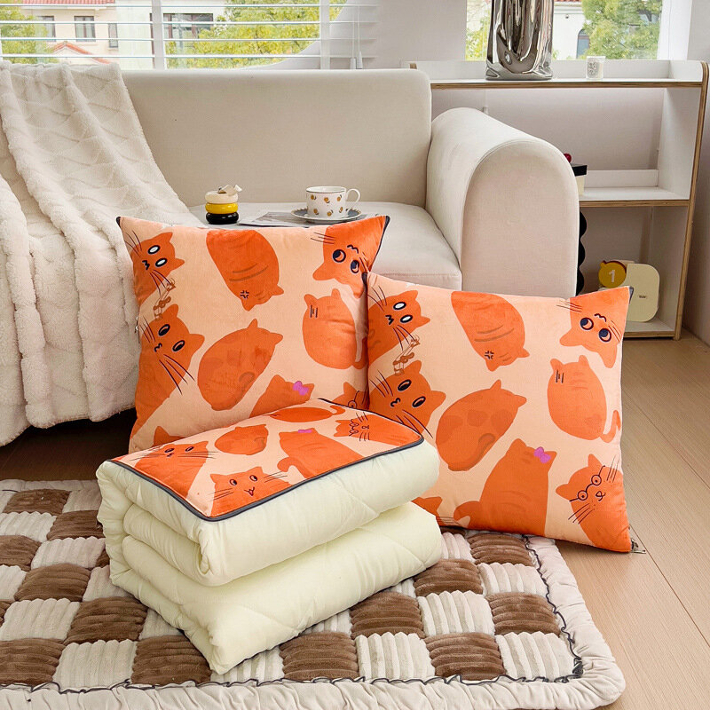 Двухсторонняя подушка-плед, утолщенная, офисная, складная, подушка для сна, плед 2-в-1, диванная, автомобильная подушка, автомобильная