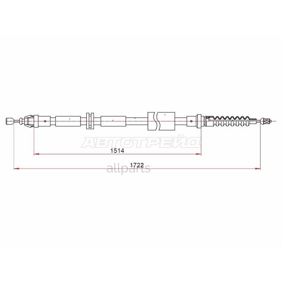 SAT ST-52-0079 Трос ручного тормоза (Справа=Слева) Ford Mondeo 00-07