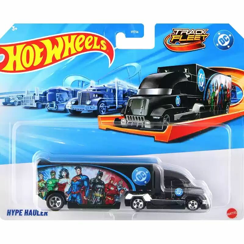 Игрушечная машинка Hot Wheels Track Fleet 2025 HYT56 DC Hype Hauler от Mattel, коллекционная, с открываемыми дверцами и