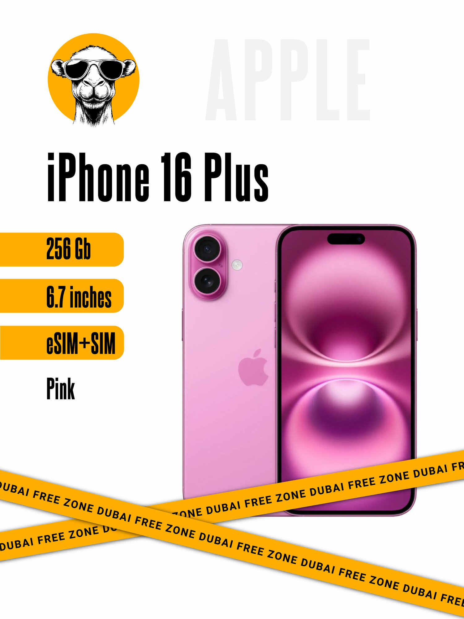 Смартфон iPhone 16 Plus 256GB Pink Sim+E-Sim