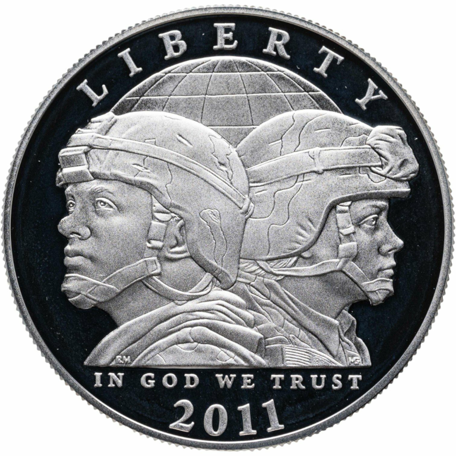 США 1 доллар dollar 2011 "Армия США", Серебро 900, в сохранности Proof