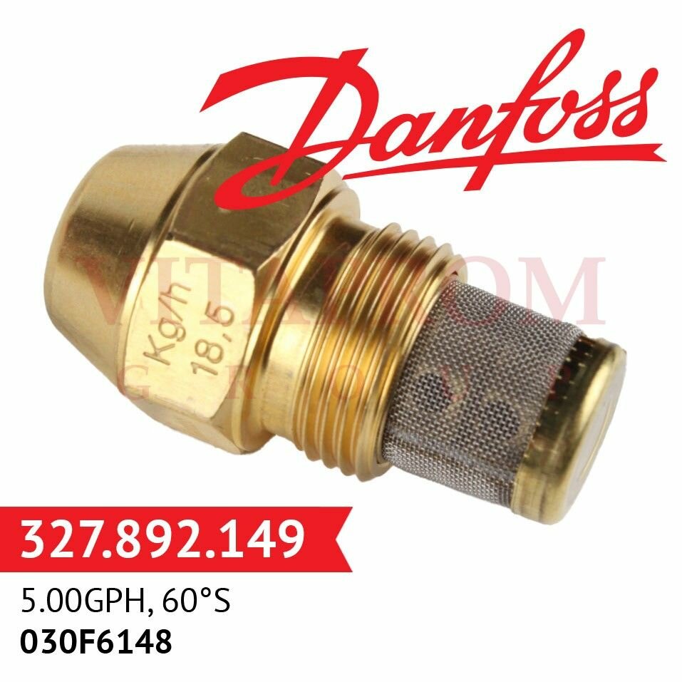 Форсунка Danfoss 5.00GPH, 60S, 030F6148 — фото 1