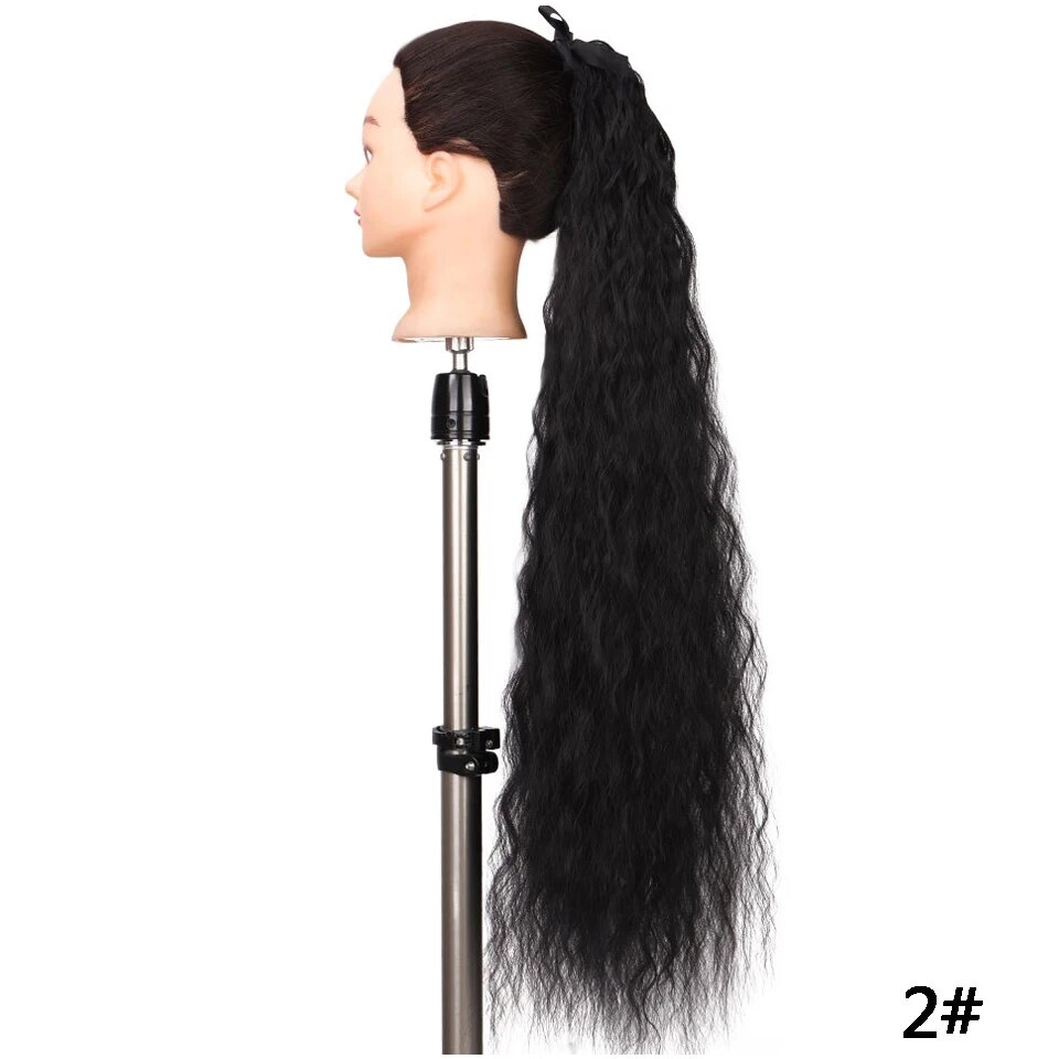 LUPU синтетический конский хвост, длинный волнистый, черный/светлый 80CM, 2