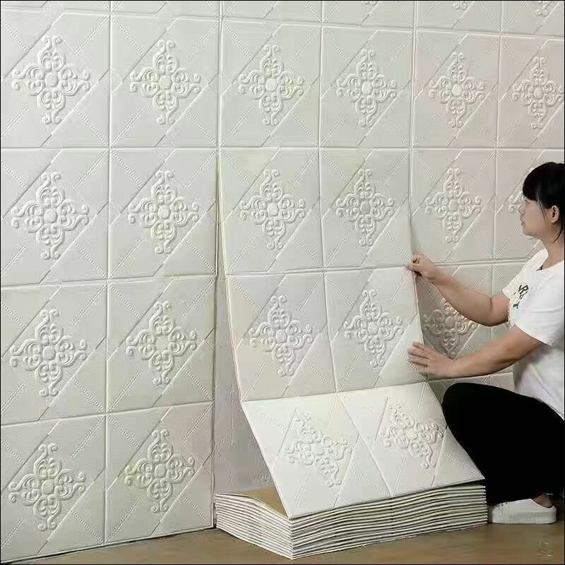 3D Самоклеющаяся стеновая панель с пленкой 70 смx10м ПВХ для интерьера, мягкая декоративная плитка на стены