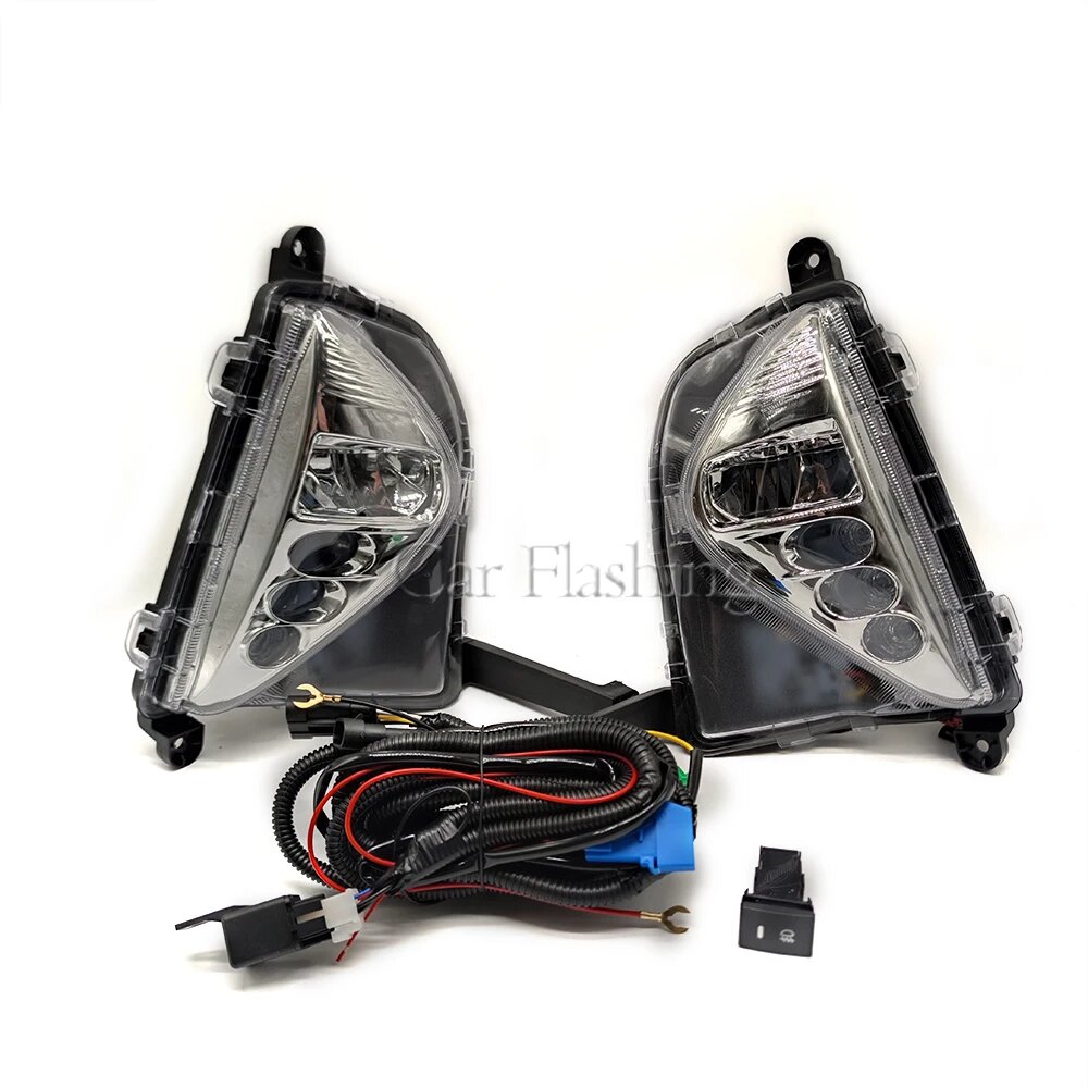 2 шт. противотуманные фары, противотуманные фары, передний бампер с жгутом проводов, комплект автомобильных светодиодных DRL для Toyota Prius 2016 2017 2018