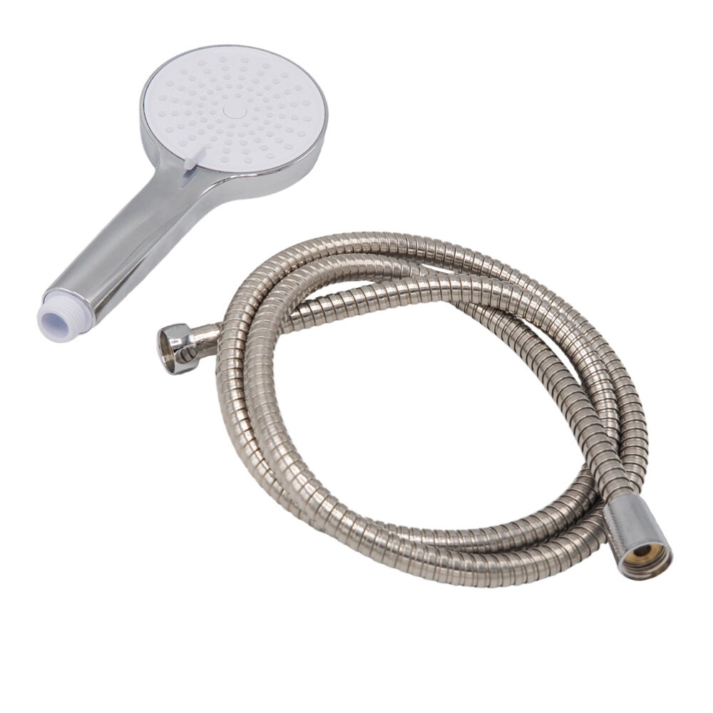 Душевой набор (лейка для душа со шлангом 1,5 м) белый, хромированный