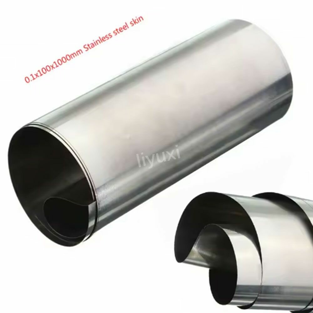 1 pcs, пластина из нержавеющей стали, серебряная тонкая листовая фольга из нержавеющей стали марки 304, толщина 0,05 /0,08 мм