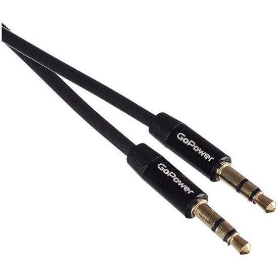 Кабель AUX Gopower Jack 3.5mm (m)-Jack 3.5mm (m) 1.0м TPE черный
